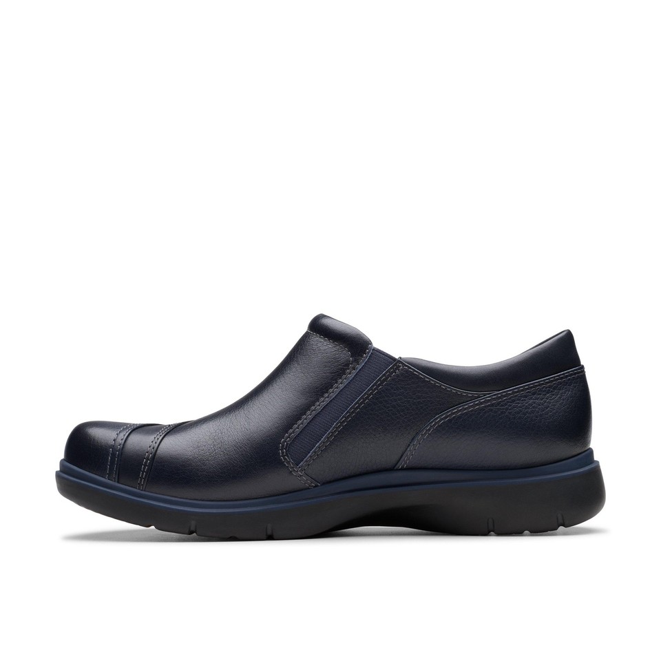 Clarks Womens Certina Pure Blue Leather Casual Shoes | eBay