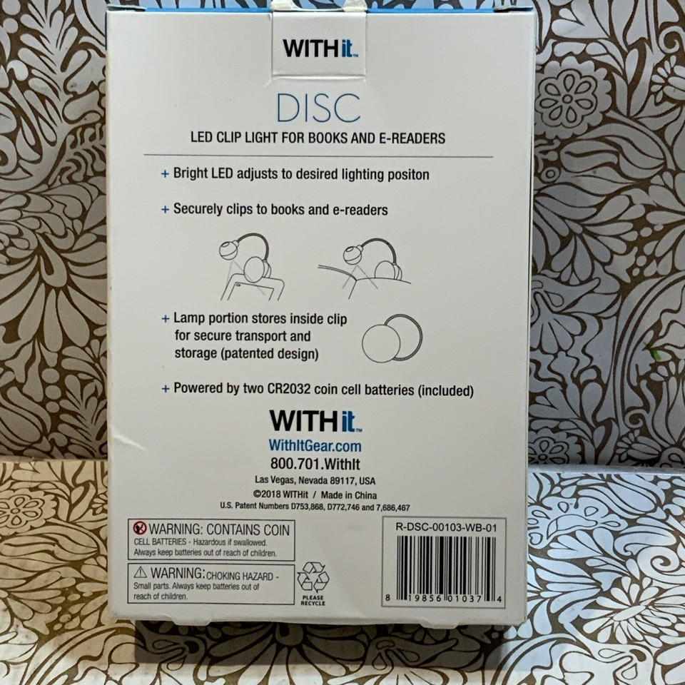 📀 WITHit Disc LED Clip Light for Books & E-Readers Black | eBay