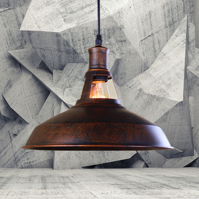 Farmhouse Industrial Dome Pendant Light Vintage Rustic Barn Ceiling ...