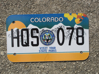 Colorado Visit Your State Parks Motorcycle License Plate Park HQS 078 ...