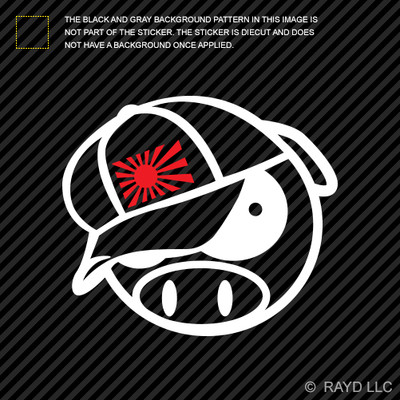 Angry Rally Pig with JDM Hat Sticker Decal Self Adhesive Vinyl japan ...