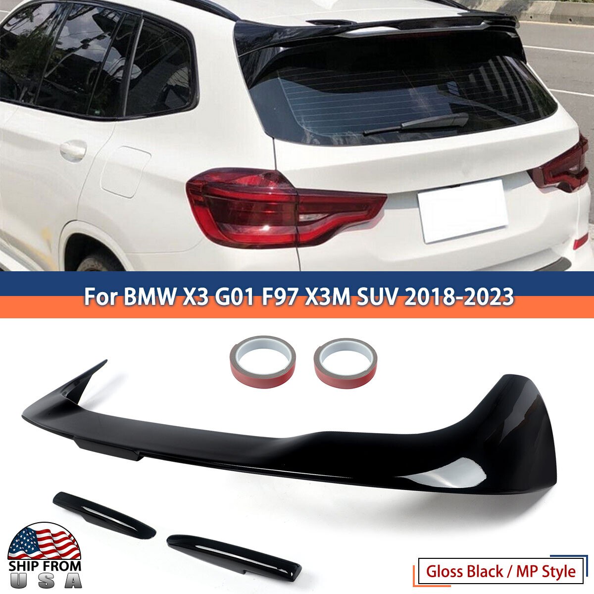 Gloss Black Rear Roof Spoiler Window Wing For BMW F97 X3 M Sport X3 G01 ...