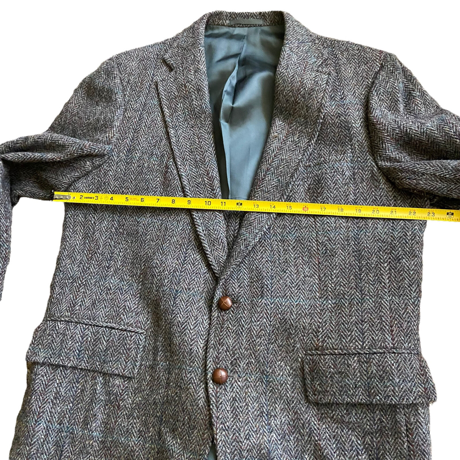 Harris Tweed Brown Scottish Wool Blazer Sport Coat Me… - Gem