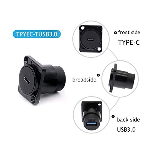 PENGLIN USB C to USB 3.0 Adapter Pack of 2,Panel Mount Type C 2PCS ...