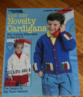 Kids' Knit Novelty Cardigans Craft Book Fast Shipping Race Cars Flowers ...