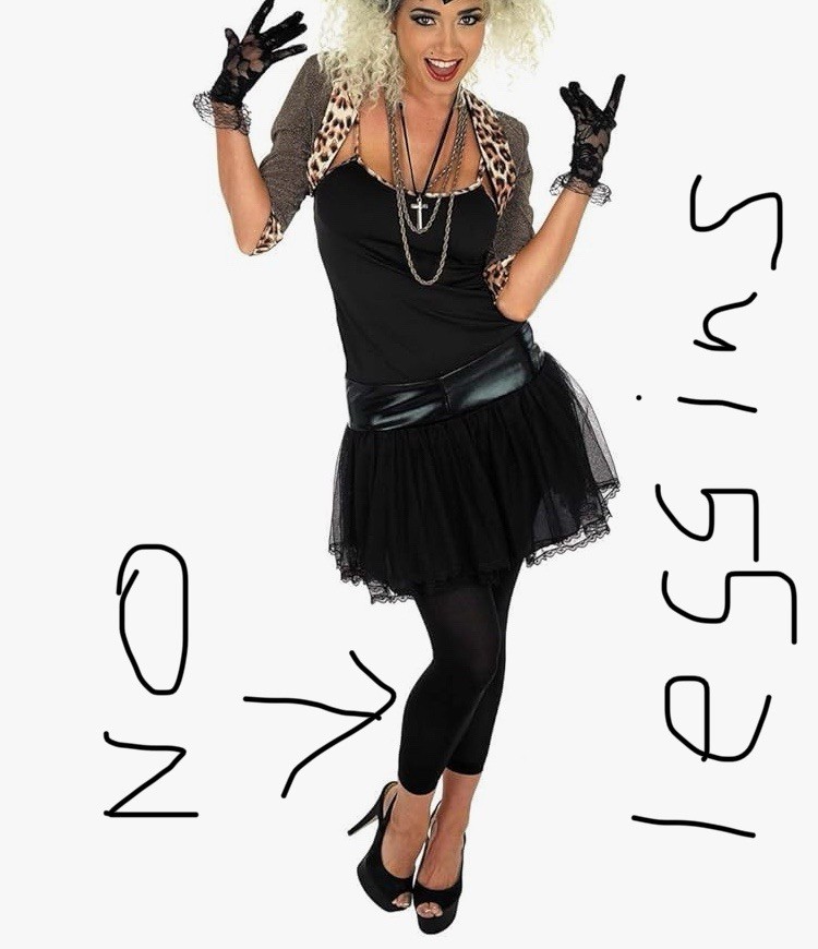 80s Pop Star Costume Women Vintage Pop Star Outfit Medium Black Retro L ...