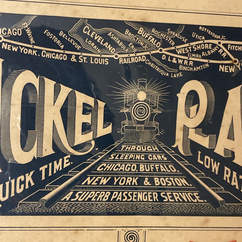 Nickel Plate Road Railroad poster Ad For Low Rate Excursion To Chicago ...