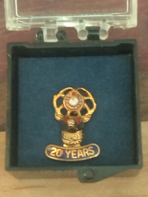 Vintage BPOE Elks Lodge 20 Years Lapel Pin or Tie Tack Golden Pushback ...