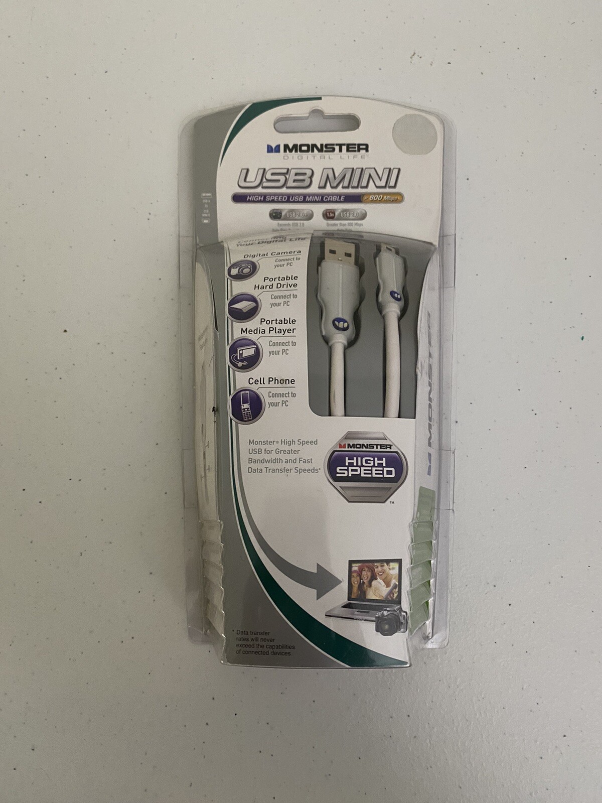 Monster USB Mini High Speed Cable 1.5Ft. 800mbps New In Box! Nice!! | eBay