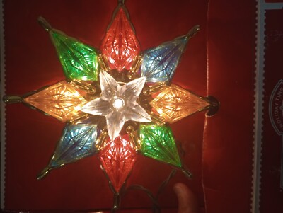 Holiday Time Christmas Tree Topper Light-up Multi-Color Star 8" Retro ...