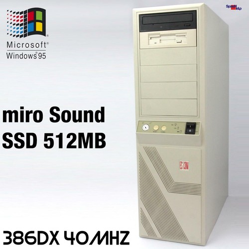 Retro 80386 386 Dx 40MHZ Computer PC Windows 3.1 98 Ms-dos Miro Sound ...
