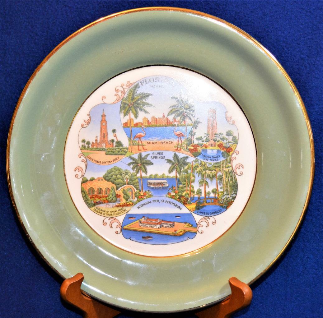 Vintage Marco Ceramics FLORIDA State POINT of INTEREST 10 1/4"d ...
