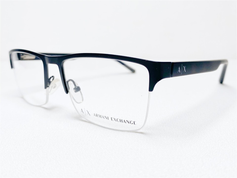 NEW Armani Exchange AX1026 6063 Mens Black Half Rim Eyeglasses Frames ...