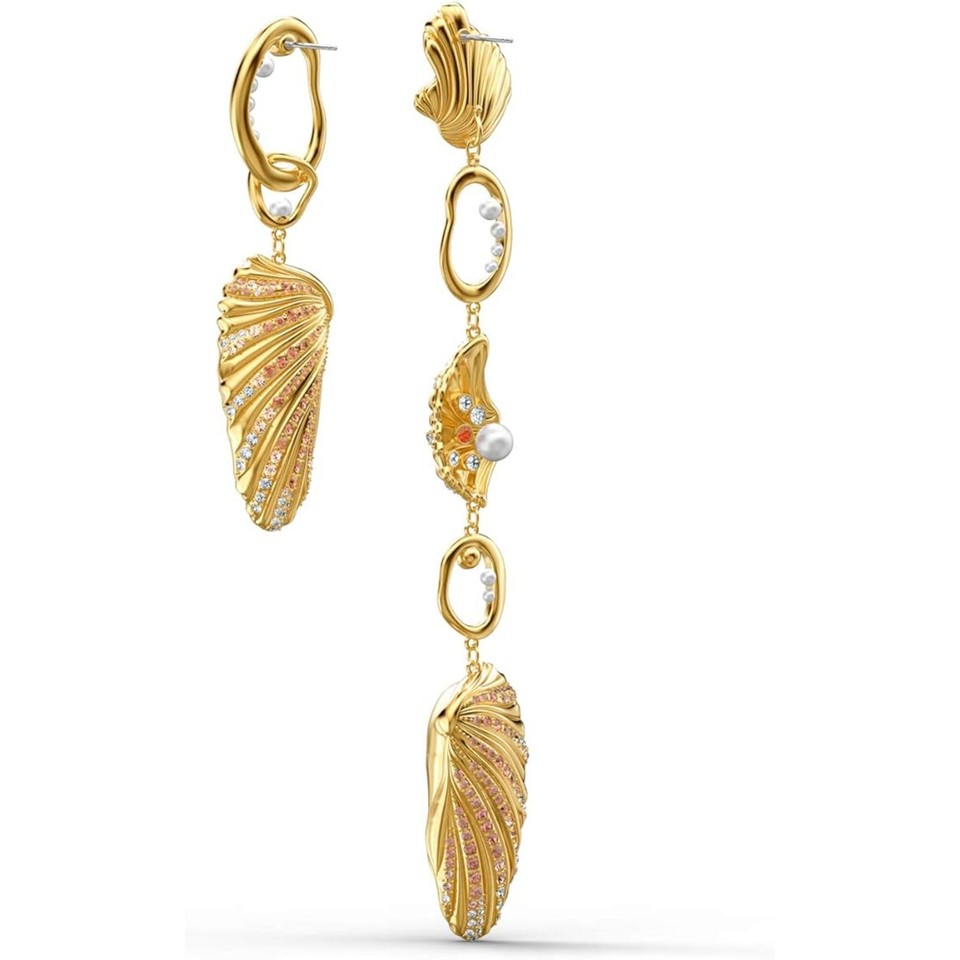 Swarovski Women's Earrings Shell Angel Yellow Gold Multicolored Crystal ...