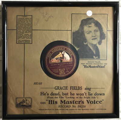 Old original shellac record in FRAME B4258 HMV | eBay.de