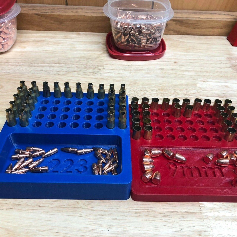 9mm Reloading Tray | 50 spots | Reloading | 9mm | Reload | 3D Printed ...
