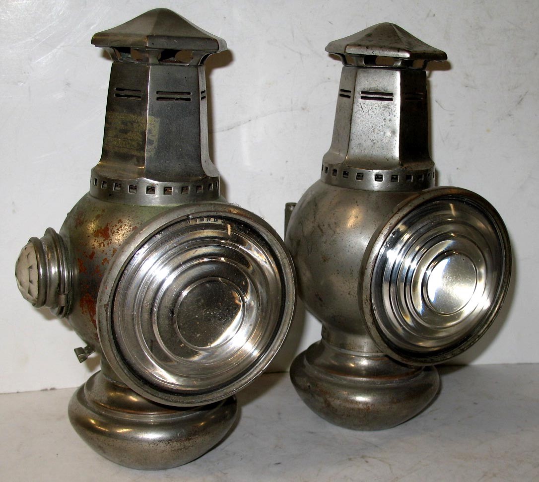 PAIR PIERCE ARROW SCRIPT BRASS OIL SIDE LAMPS 1910 ERA | eBay