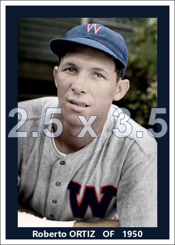 Roberto Ortiz - 1950 Washington Senators - choose a style - colorized print | eBay