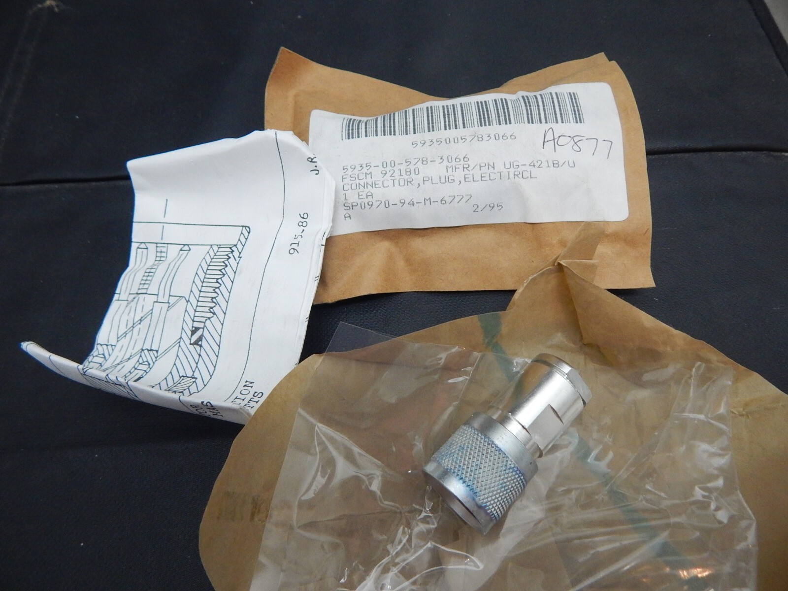 TRU-CONNECTOR CORP UG-421B/U CONNECTOR, 5935-00-578-3066, M3655/1-0421 ...