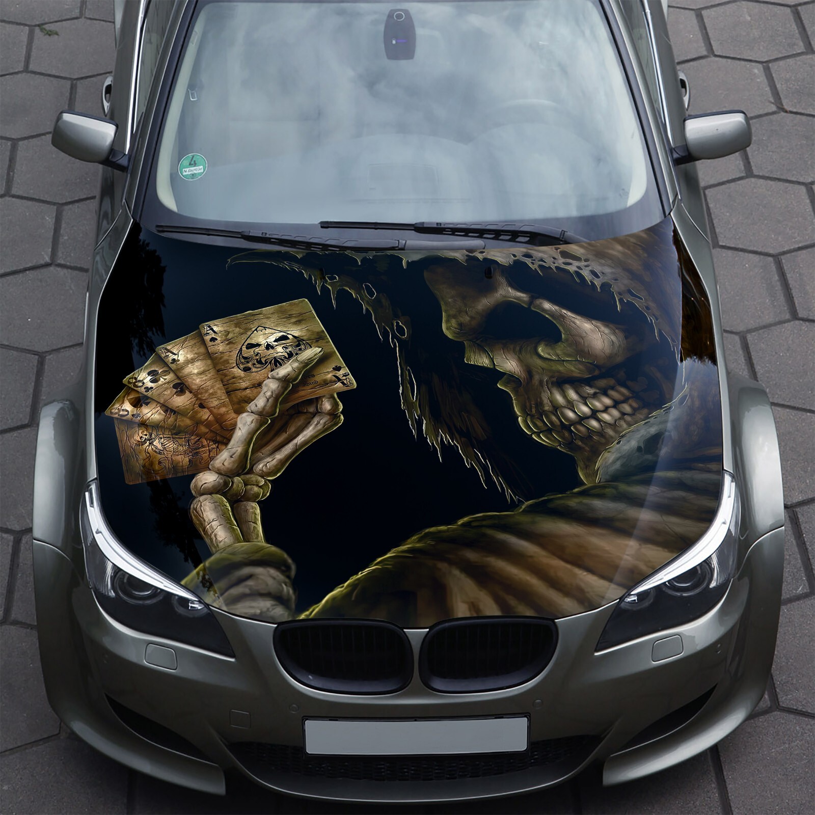Death Skull Car Hood Wrap Decal Vinyl Sticker Full Color Graphic Fit ...