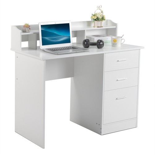 Computer Desk PC Laptop Table with 3 Drawers Home Office Study ...