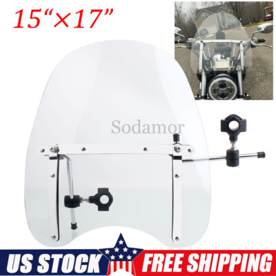 Clear Windshield Windscreen 17"×15" For Triumph Bonneville Bobber T100 ...