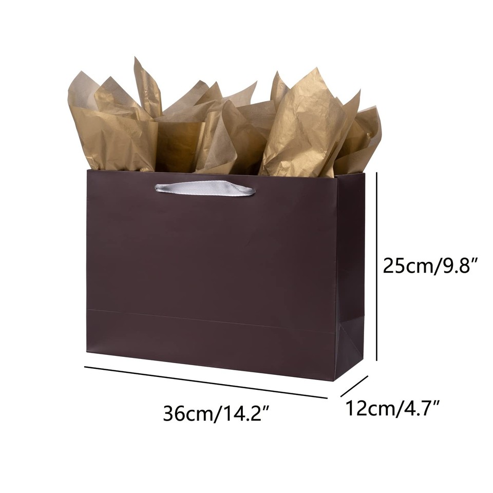 Premium Gift Bag Tissue Boutique Paper Handle Medium 14 Inch Grey | eBay