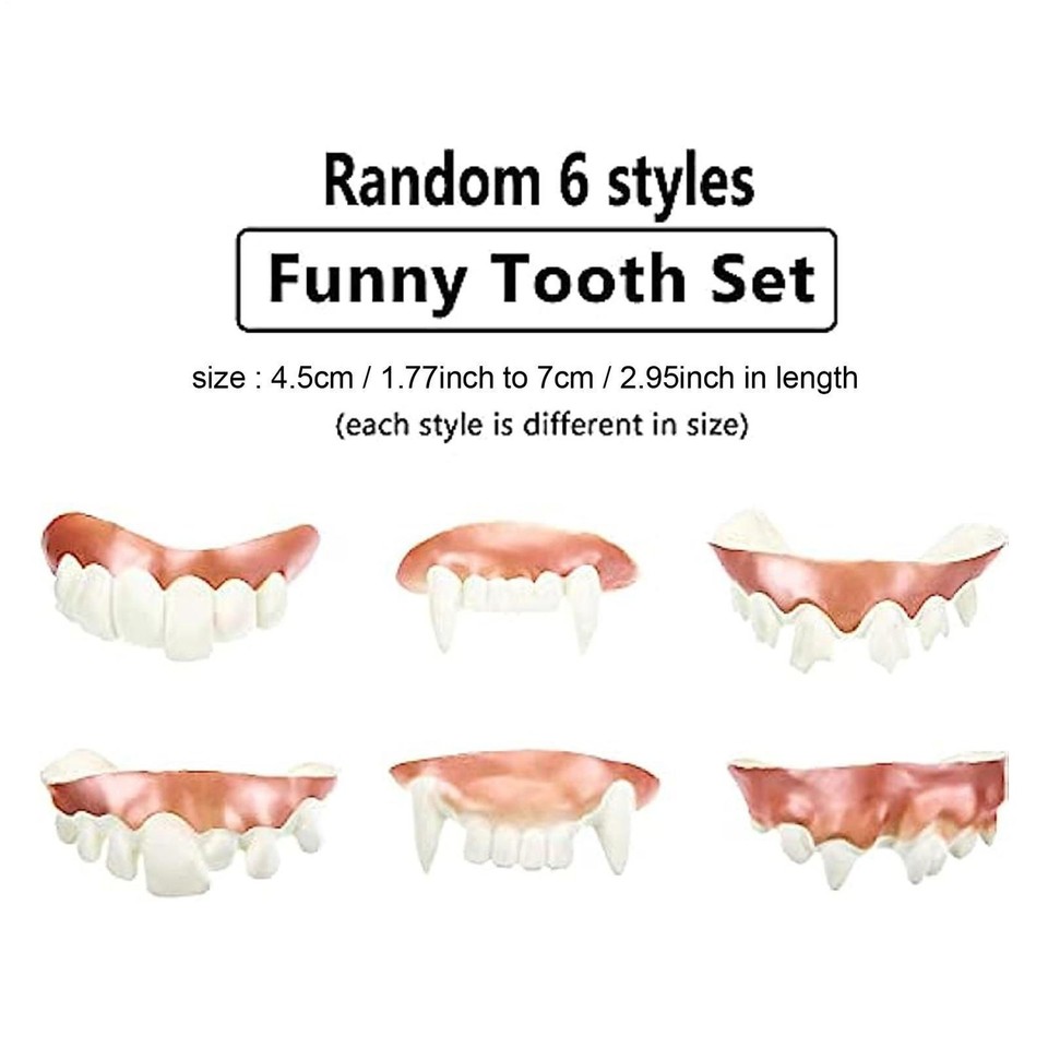Vampire Teeth Fangs 12PCS Horror Fake Fangs for Halloween Cosplay | eBay