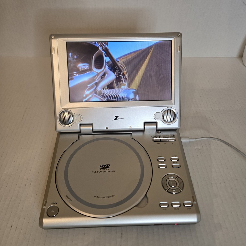 Y2K Portable Dvd Player (2005) Zenith Model ZPA-314 w/ TFT LCD Movies ...