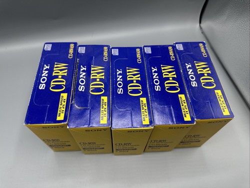Sony CD-RW 1x 2x 4x 650 MB 74 Min 5 Pack Rewritable NEW Sealed (5 Of ...