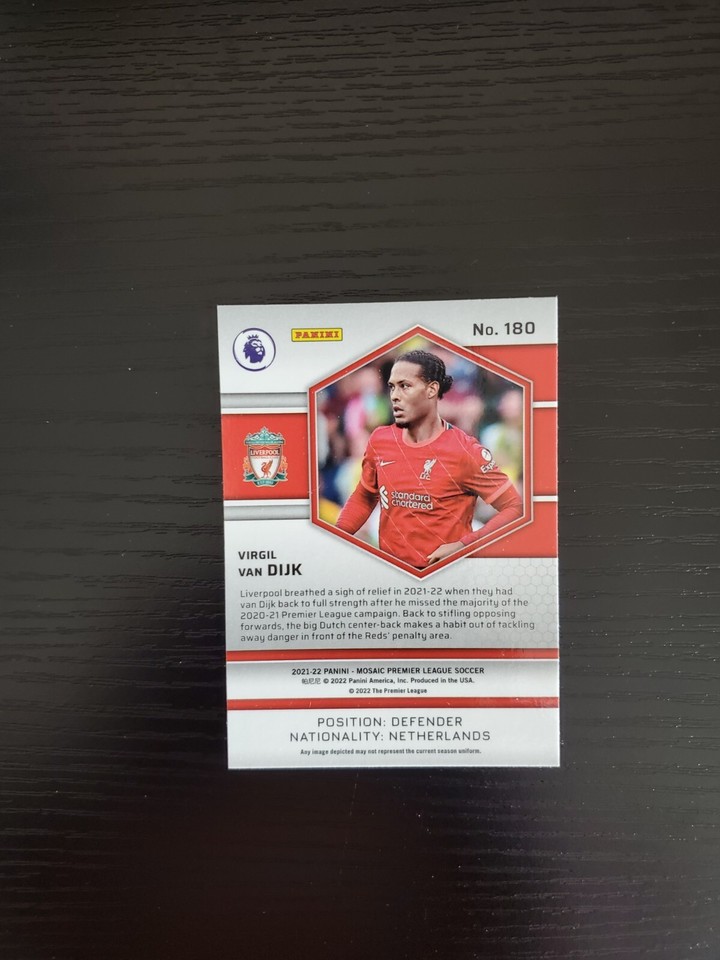 Virgil van Dijk - 2021-22 Mosaic EPL Premier League Base Card #180 | eBay