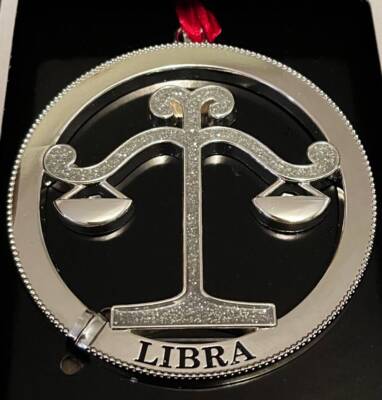 LIBRA~HARVEY LEWIS SILVER CHRISTMAS ORNAMENT~ZODIAK SIGN~HOROSCOPE~NIB ...