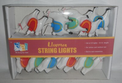 Alpaca Llama Christmas Party String Lights, 10 Lights, 8.5 Foot Long ...