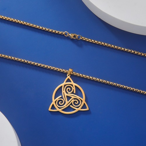 Triskelion Celtic Necklace Trinity Triskele Pendant Triple Amulet ...