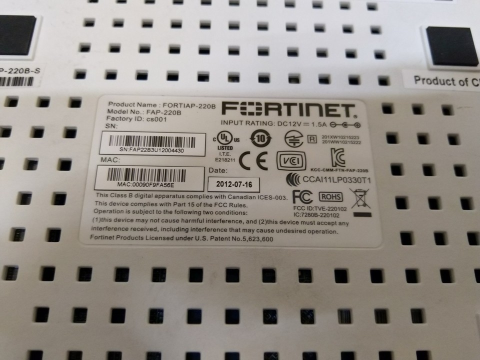 Fortinet FortiAP 220B - wireless access point Model: FAP-200B | eBay