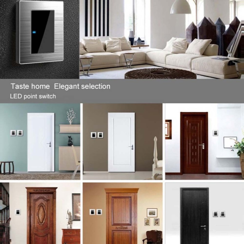 86mm Mirror Stainless Steel Switch Panel LED Wall Light Switch 1 2 3 ...