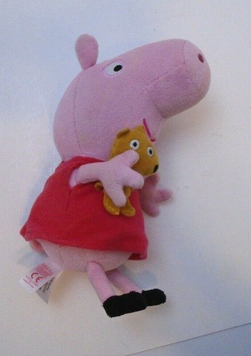 TY SOFT PEPPA PIG W/ TEDDY BEAR 7" Plush STUFFED ANIMAL Toy DOLL | eBay