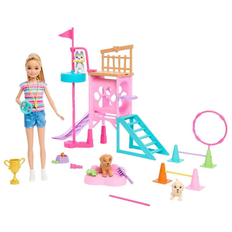 Barbie and Stacie to The Rescue Puppy Playground Playset with Doll, 3 ...
