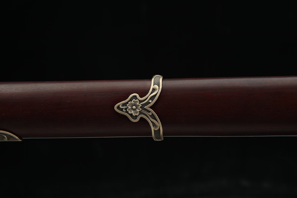 Brass / Rosewood Sheath Chinese Tang Sword Folded Steel Robust Sharp ...