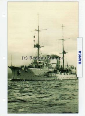 1898 SMS HANSA Protected Cruiser Ship / Germany Warship Photograph Maxi ...