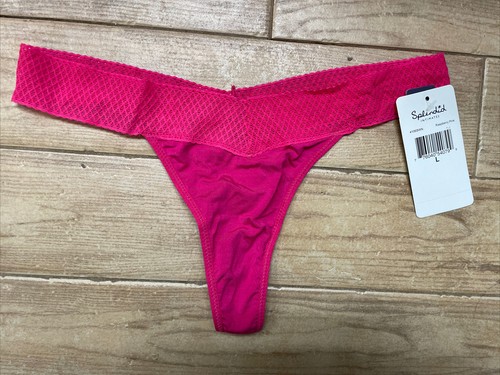 NWT Splendid Intimates Essential Thong Panty Pink/raspberry Large | eBay