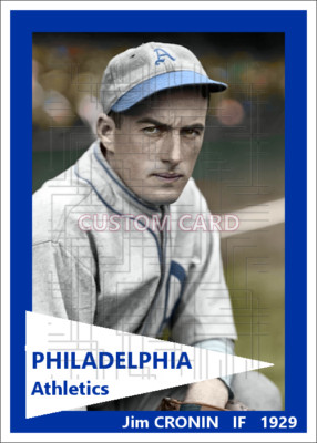 Jim Cronin - 1929 Philadelphia Athletics - 2.5 x 3.5 custom card (blank ...
