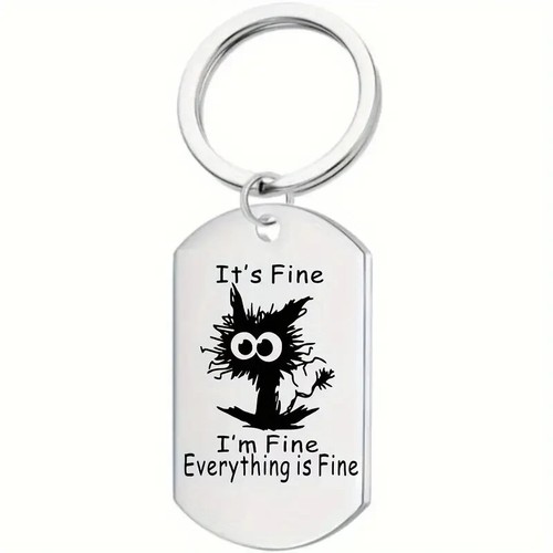 Cute Cartoon Cat Keychain Stainless Steel Animal Emo Key Chain Ring Bag Gift New | eBay