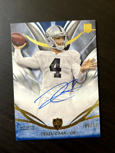 Derek Carr 2014 Topps Supreme Rookie Autograph Blue /50 #SRA-DC RC Auto ...