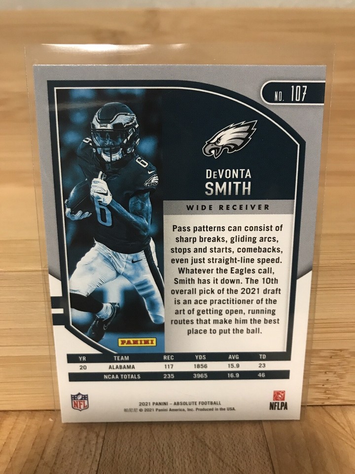 2021 Absolute Devonta Smith Rookie Card RC #107 Eagles | eBay