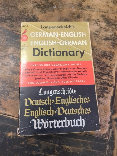 Langenscheidt's German-English Dictionary Paper Back Vintage 1952 | eBay