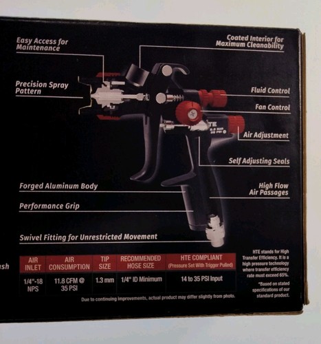 Black Widow by Spectrum HTE Spray Gun with Side Fan Control # 56153 ...