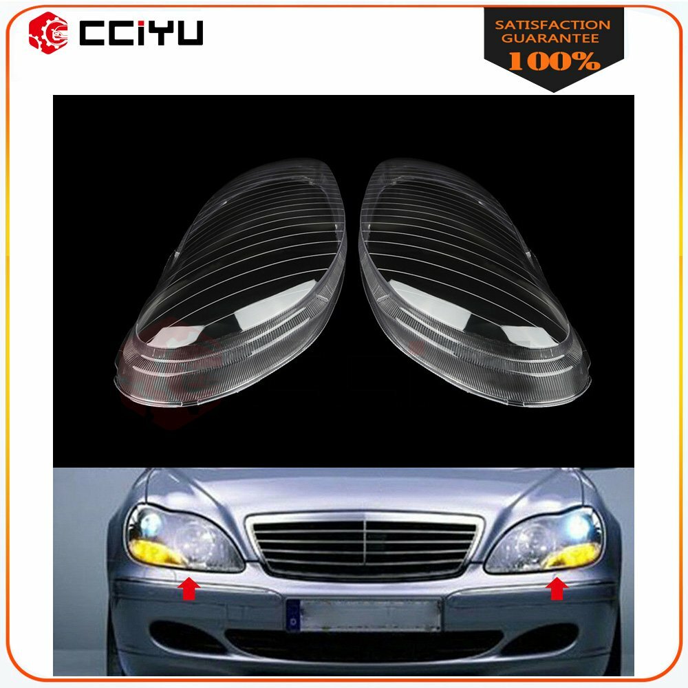 Headlight Lens Cover Left & Right Fit For Benz W220 S430 S500 S600 1998 ...