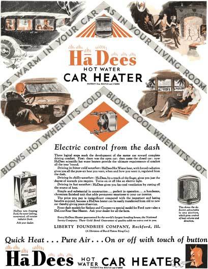 HaDees 1930 - HaDees Ad - HaDees Hot Water Car Heater - Electric ...