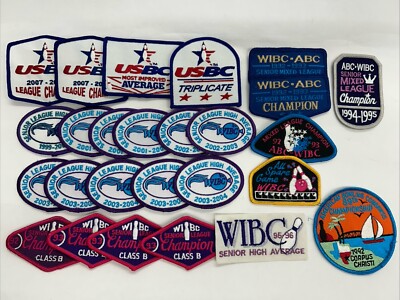 USBC ABC WIBC 1992-2008 Unused Bowling Embroidered Sew On Patches Lot ...